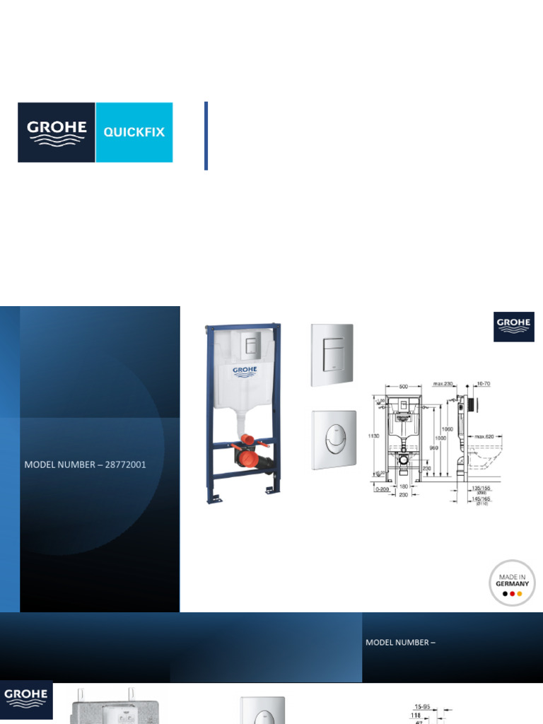GROHE Conceal Tanks & Pricing Guide | PDF