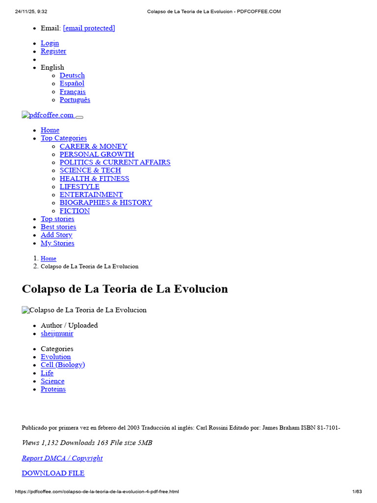 Colapso de La Teoria de La Evolucion | PDF | Evolución | Vida