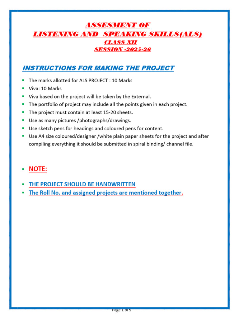 Class Xii Als Project 2025-26 | PDF