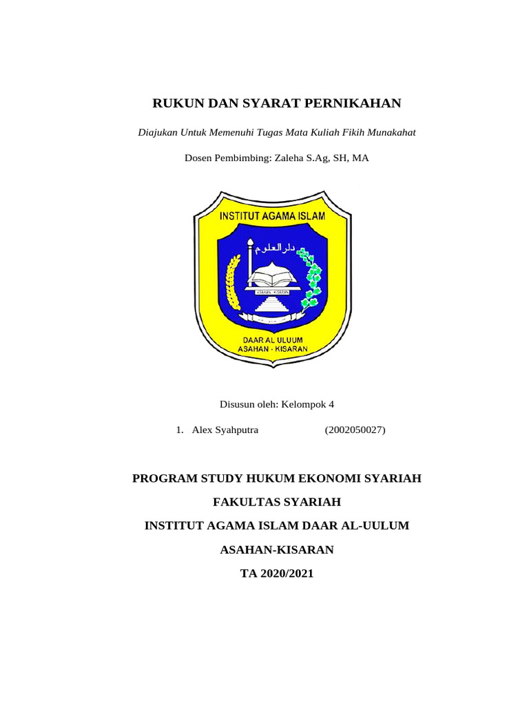 Rukun Dan Syarat Pernikahan | PDF