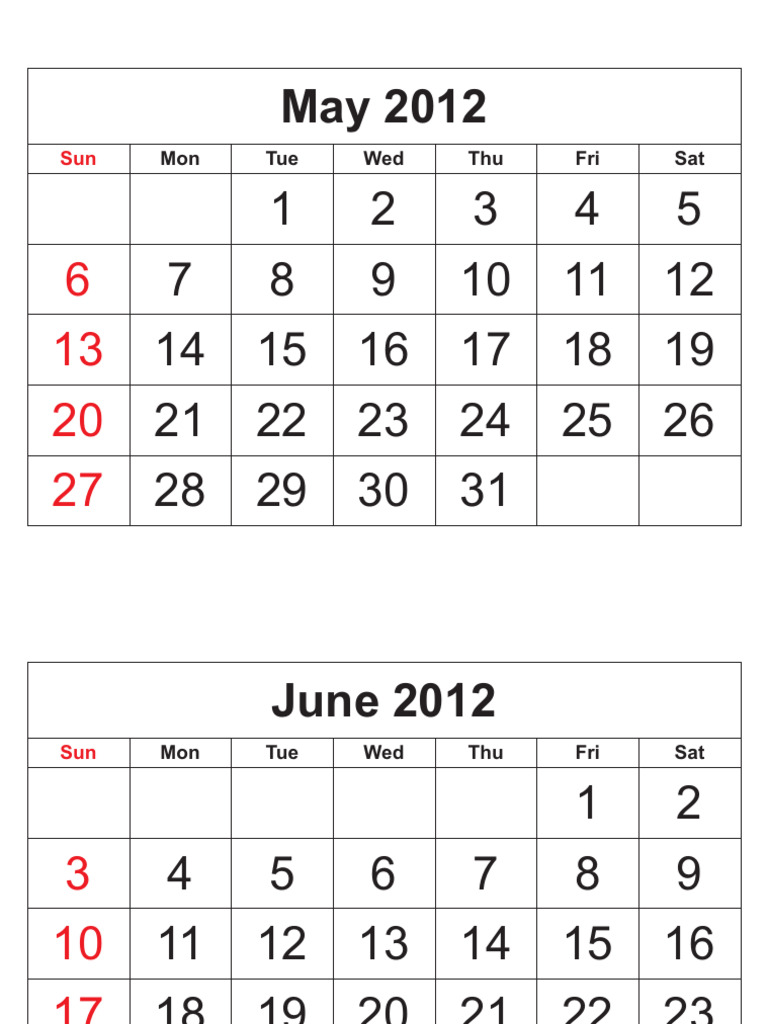 Calander May June July 2012 | PDF