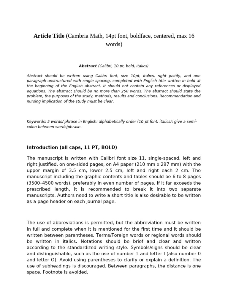 Manuscript Formatting Guidelines | PDF | American Psychological Association