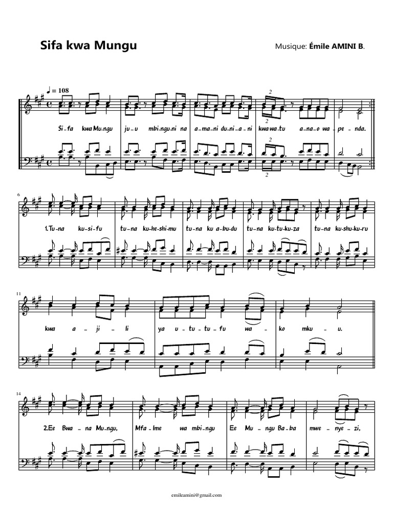 Sifa Kwa Mungu by EMILE | PDF