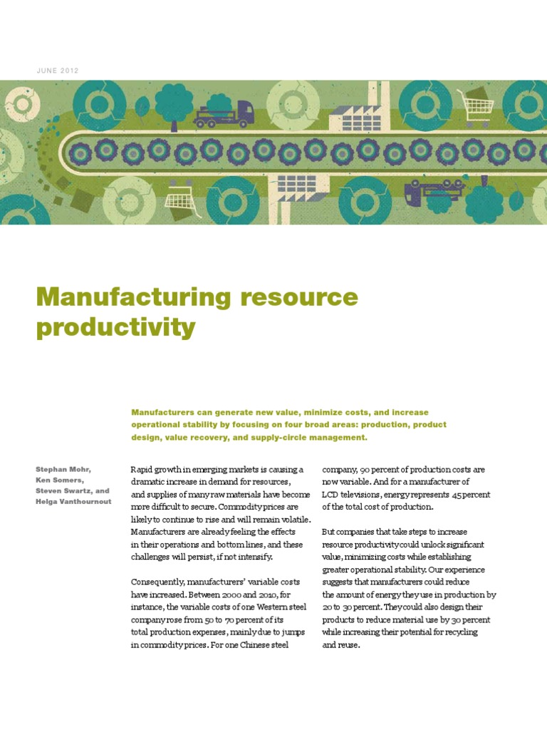 Manufacturing Resource Productivity | PDF | Reuse | Recycling