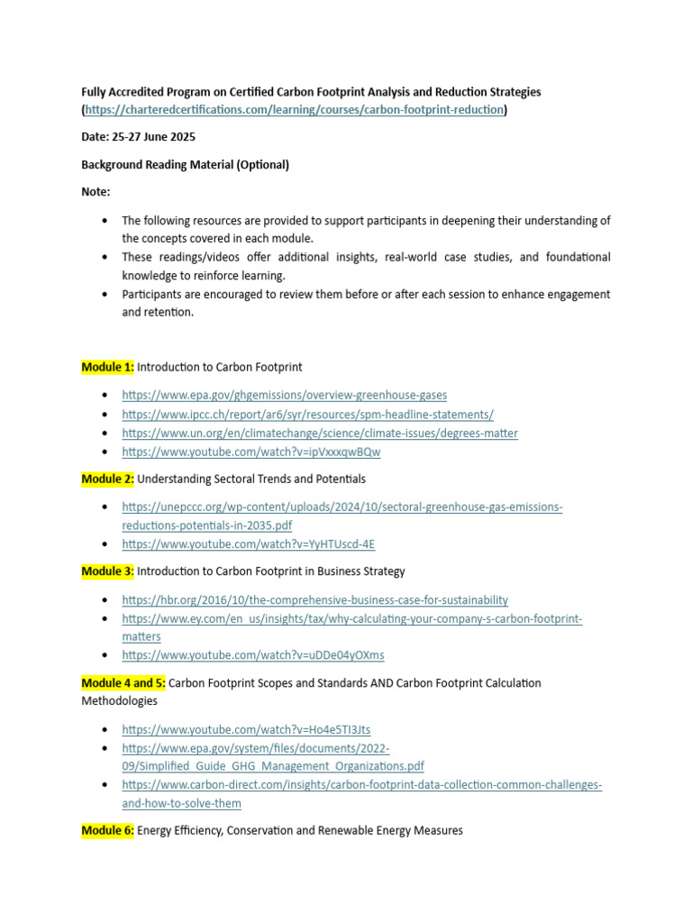 Background Reading Materials | PDF | Carbon Footprint | Climate Change ...