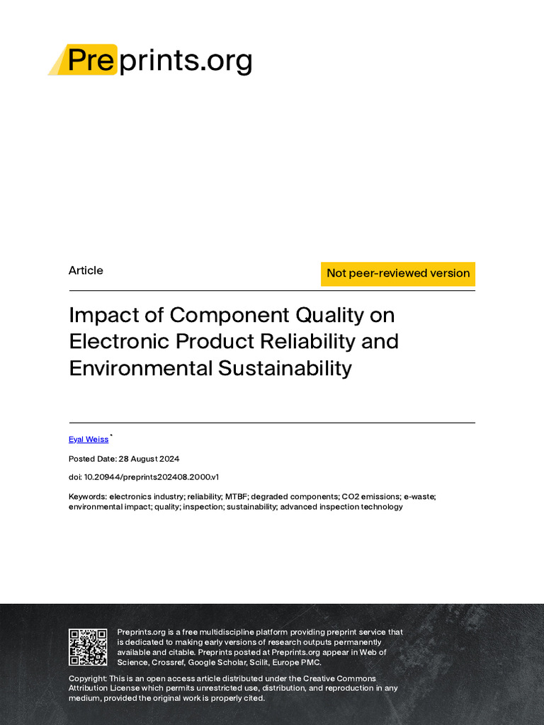 Component Quality's Role in Electronics Sustainability | PDF ...