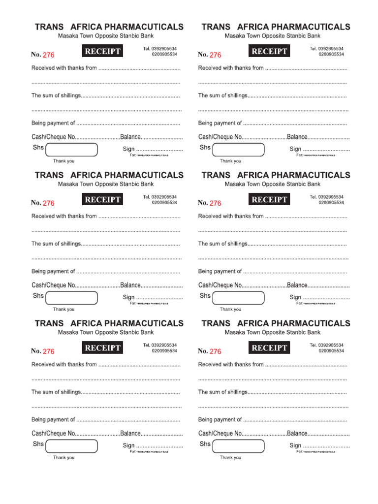 Receipts for Pharmacy | PDF