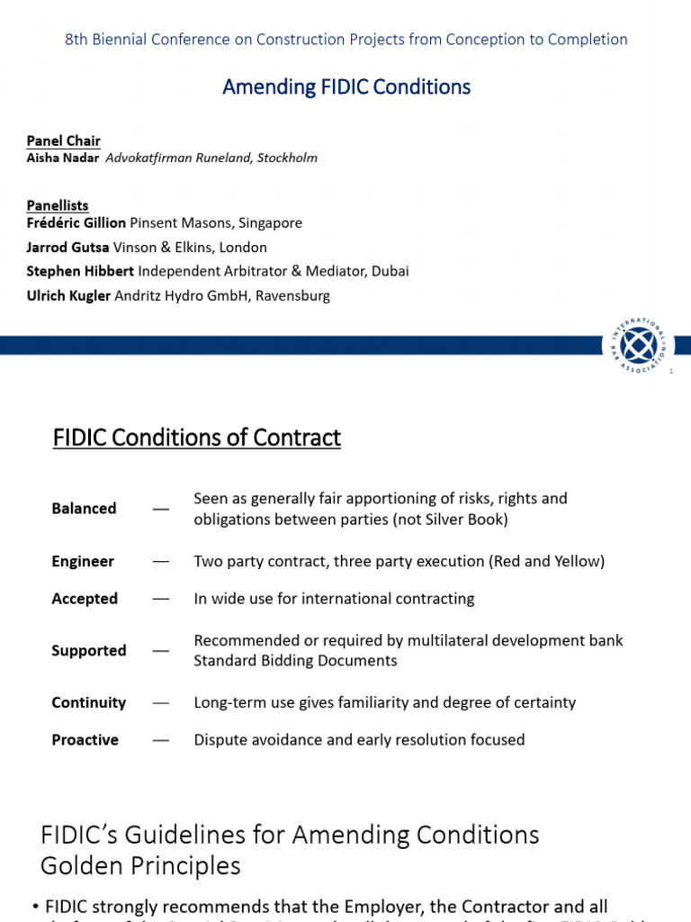 Amending FIDIC Conditions in Construction | PDF | Mediation | Business Law