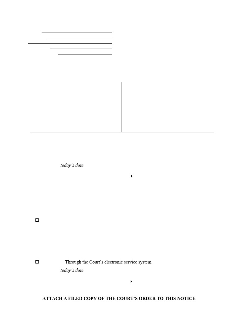 Notice Entry Order PDF Fillable | PDF