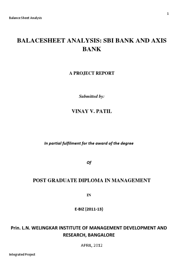 SBI vs Axis Bank Balance Sheet Analysis | PDF | Banks | Dividend