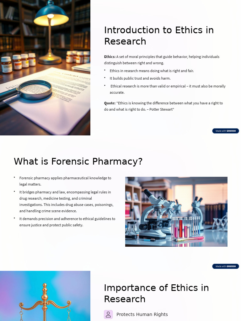 Ethics in Forensic Pharmacy Research | PDF | Integrity | Informed Consent