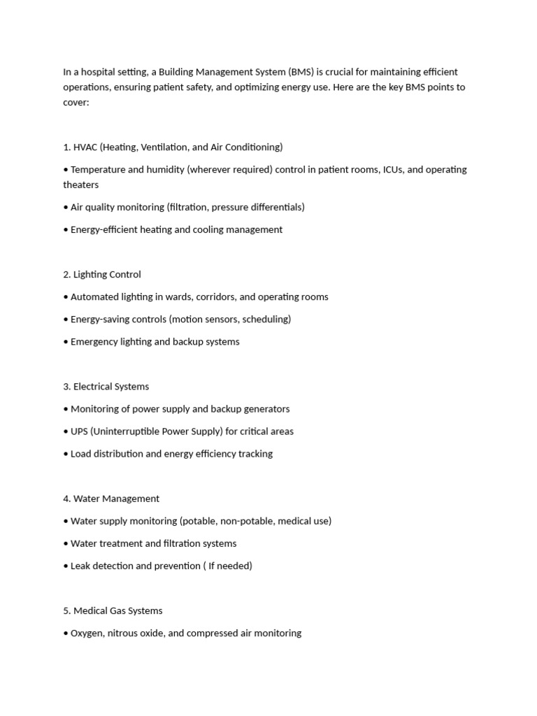 Bms Points in Hospitals | PDF