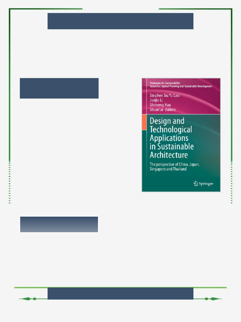 Design and Technological Applications in Sustainable Architecture The ...