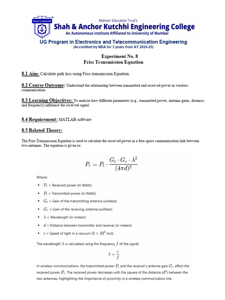 EMA EXP 8 HARSH | PDF | Antenna (Radio) | Electronic Engineering