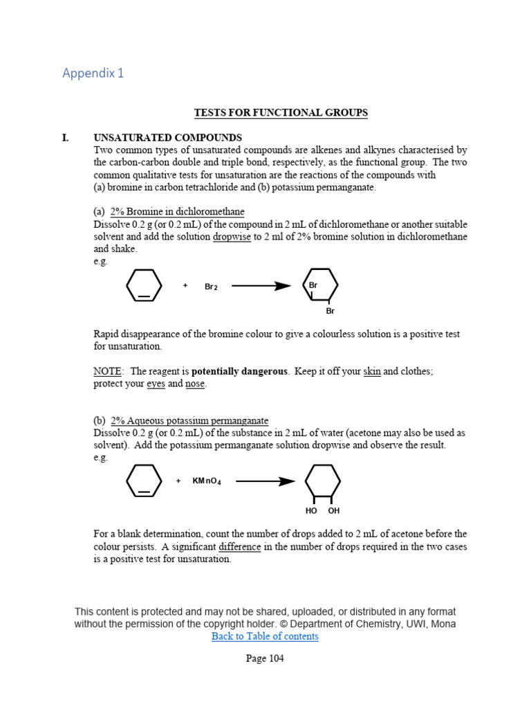 Appendix 1 - Tests for Functional Groups ...