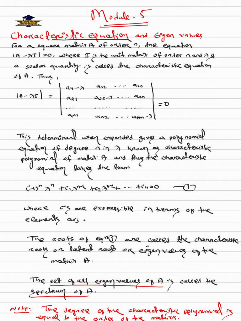 Module - 5 (Eigen Value & Eigen Vector) - 251204 - 064345 | PDF ...