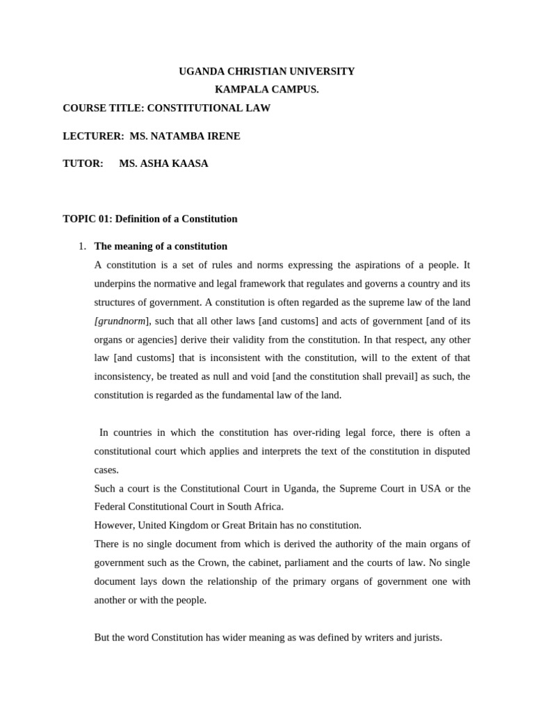 CONSTITUTIONAL LAW NOTES ADVENT 2025 | PDF | Public Law | Political Science