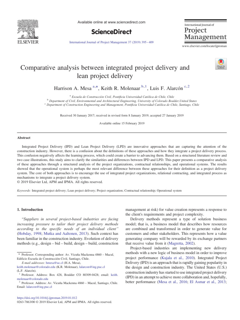 Comparative Analysis Between IPD and LeanPD | PDF | Supply Chain ...