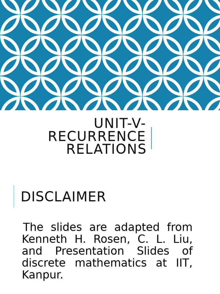 Unit v Recurrence Relations Final PB | PDF | Recurrence Relation ...