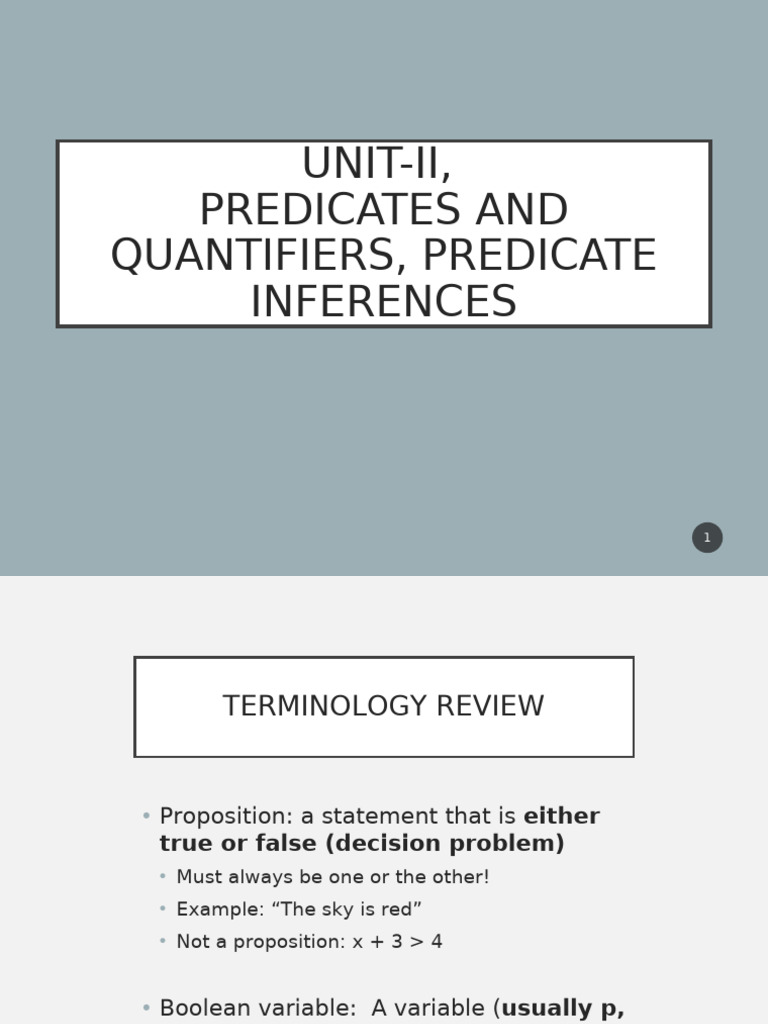 Unit-2 Predicate and Quantifier With Rule of Inference | PDF | Methodology | Syntax (Logic)