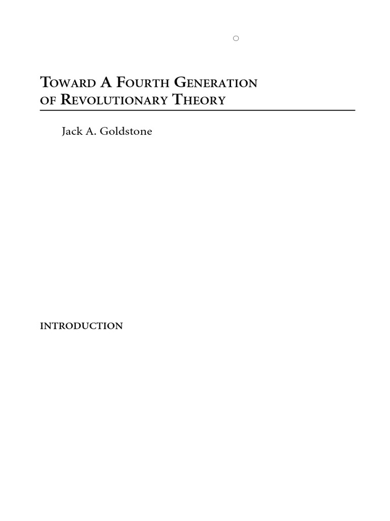 Toward a Fourth Generatıon of Revolutıonary Theory | PDF | Revolutions ...