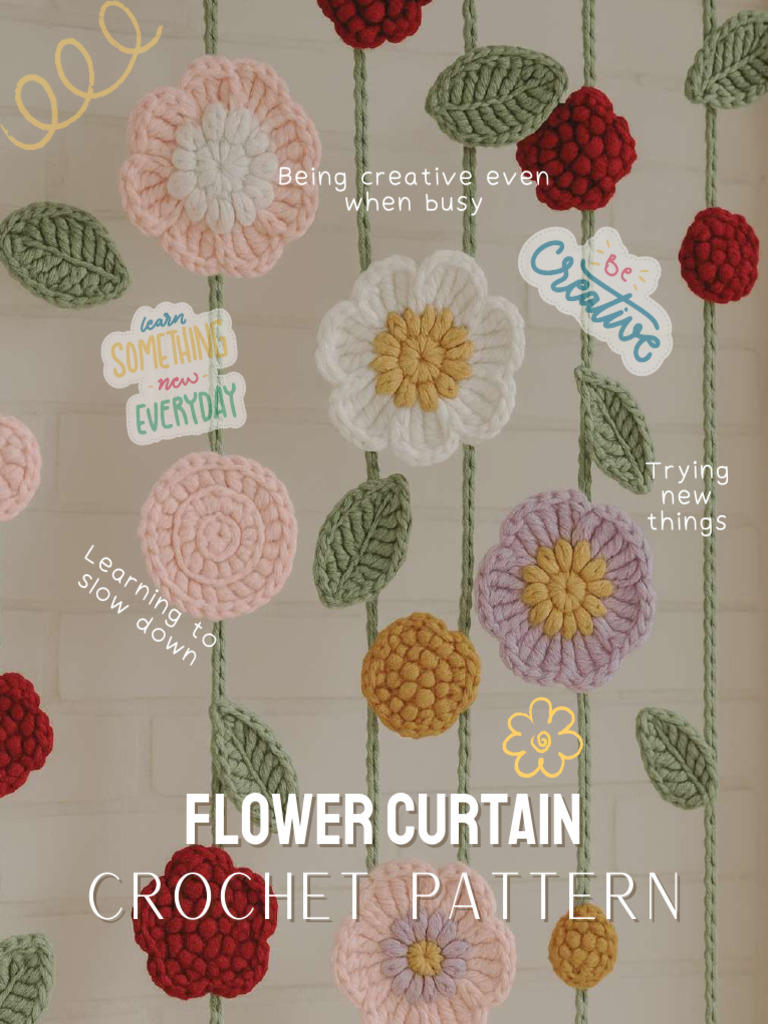 Crochet Flower Curtain Pattern | PDF | Textiles | Crafts