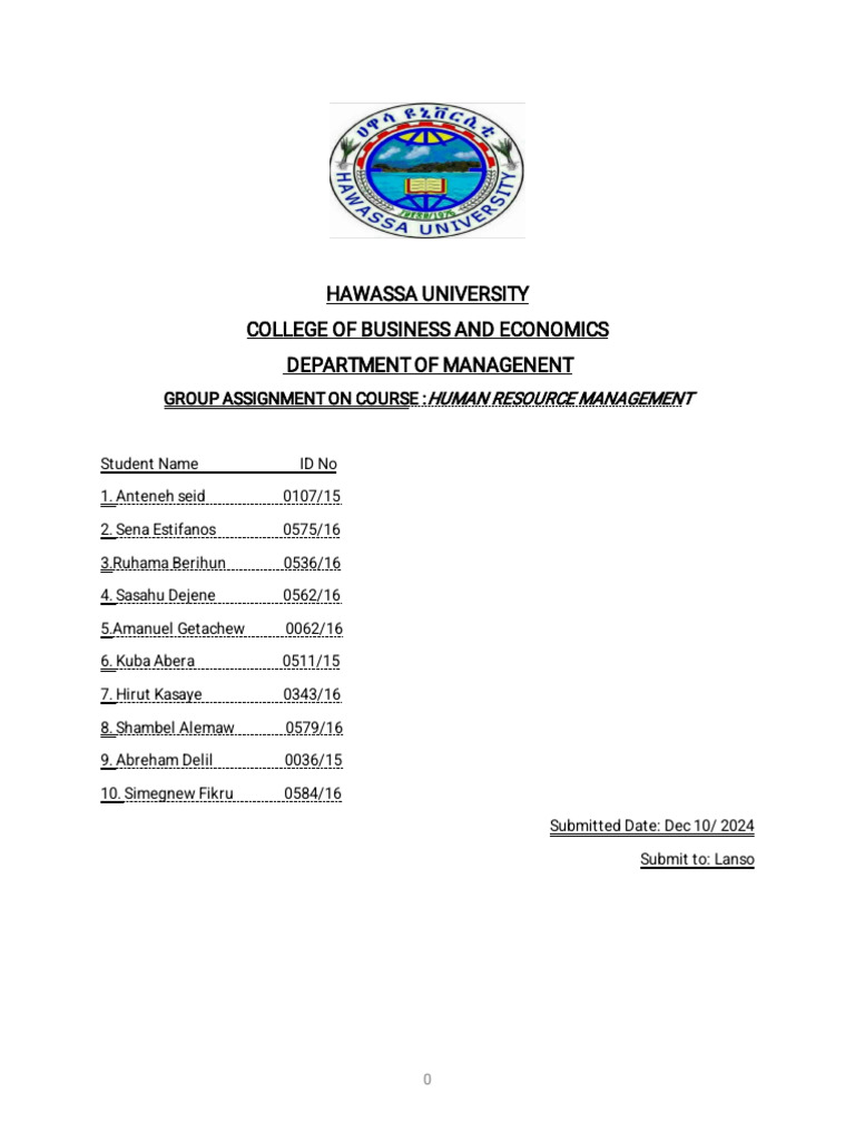 HRM Assignment Group 9 | PDF