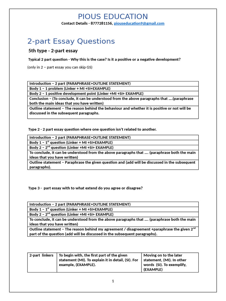 2 Part Essay Structure and Introduction | PDF | Pollution | Air Pollution