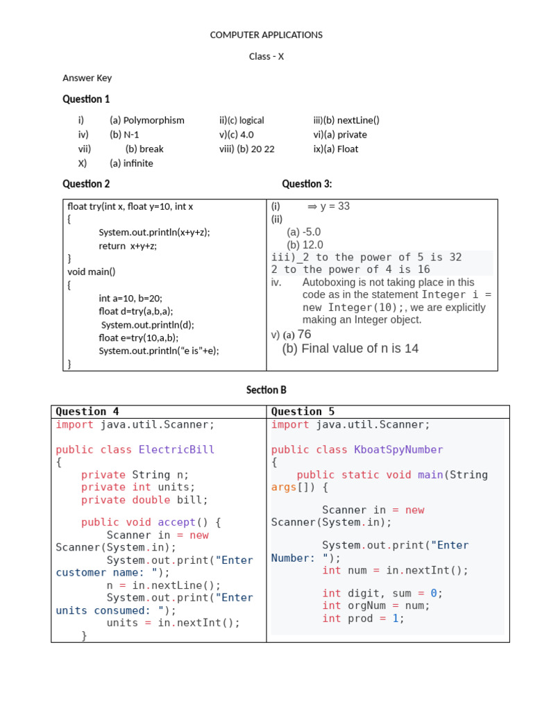 St. John X Question HY Answer-1 | PDF | Integer (Computer Science ...