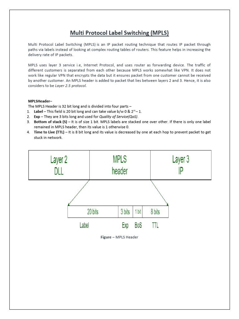 Understanding MPLS Routing Mechanism | PDF | Networking | Multiprotocol ...