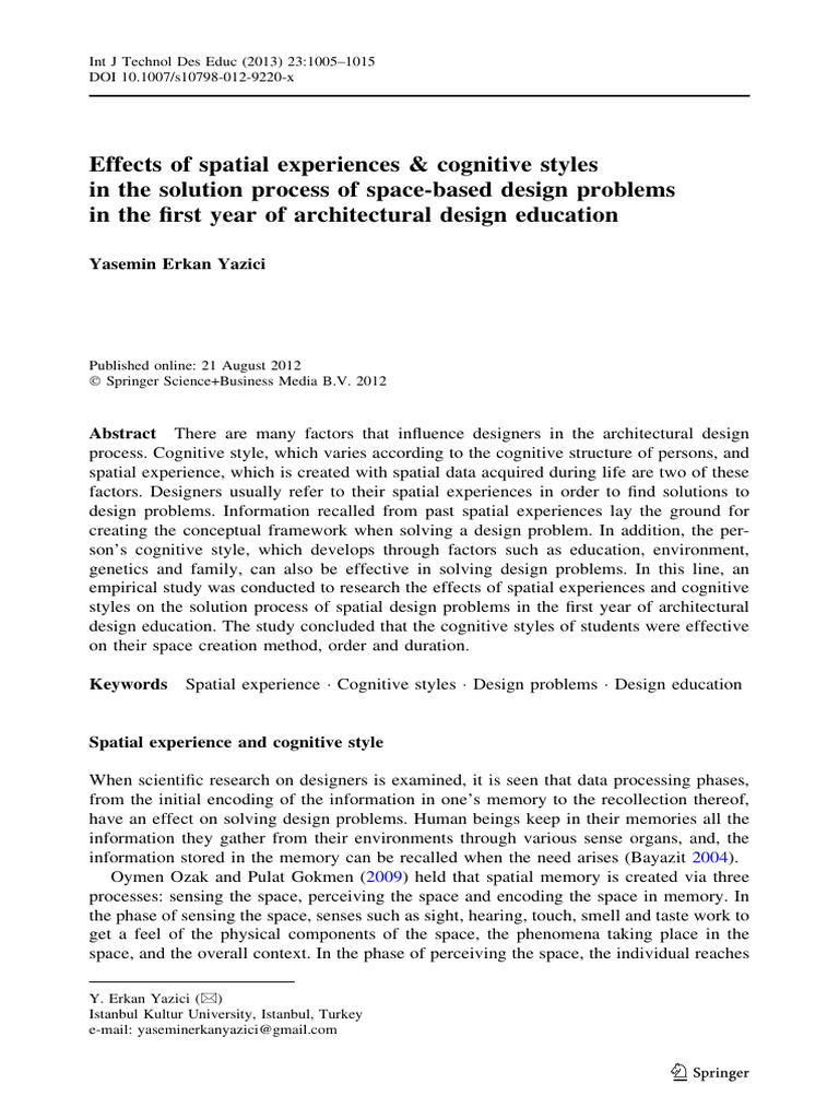 Impact of Cognitive Styles on Design Solutions | PDF | Cognition ...