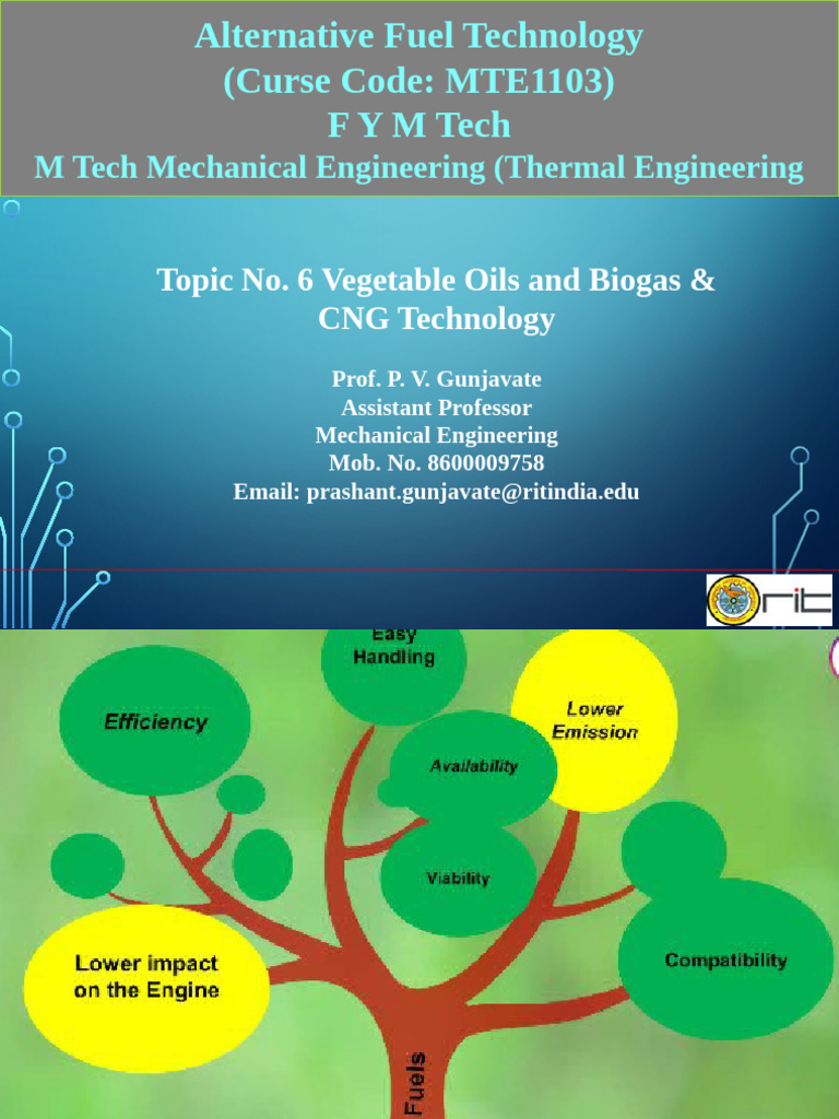Vegetable Oils and Biogas Fuel Technologies | PDF | Biogas | Anaerobic ...
