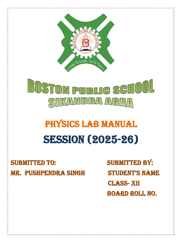 Physics Lab Manual for Class XII | PDF