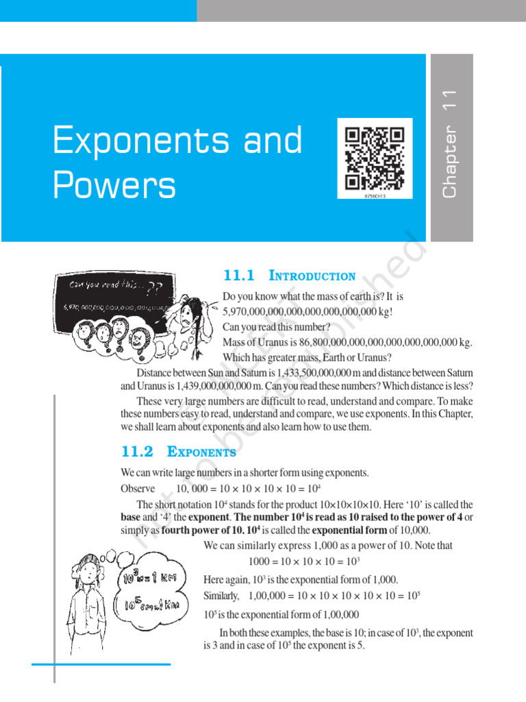 Book Class 7 Maths Chapter 11 | PDF | Exponentiation | Mathematics