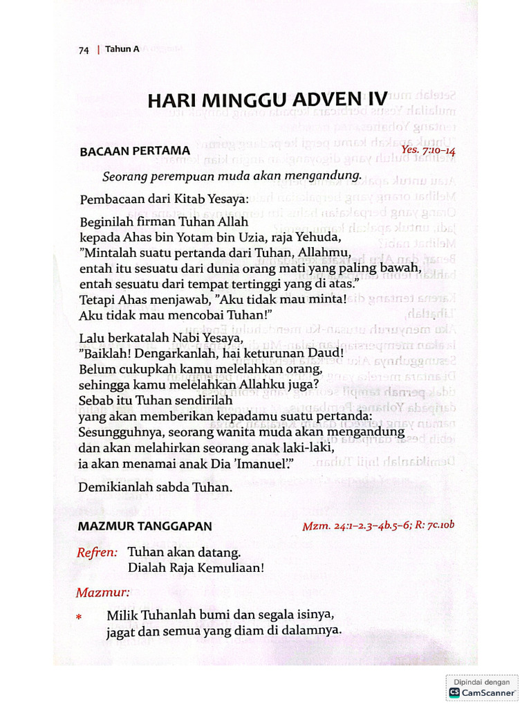 Bac Minggu Adven IV | PDF