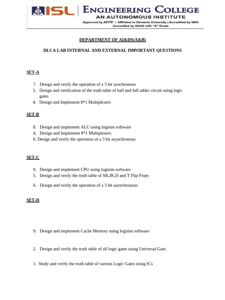 AI&DS DLCA Lab Questions | PDF