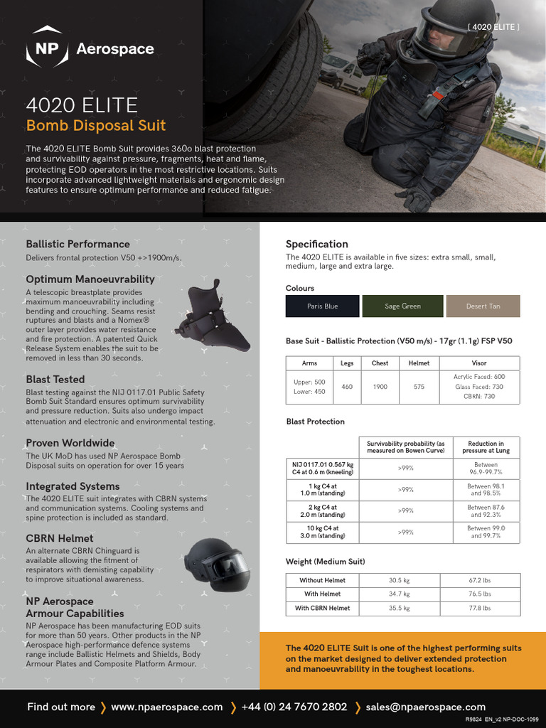 4020 Elite Datasheet | PDF | Bomb Disposal