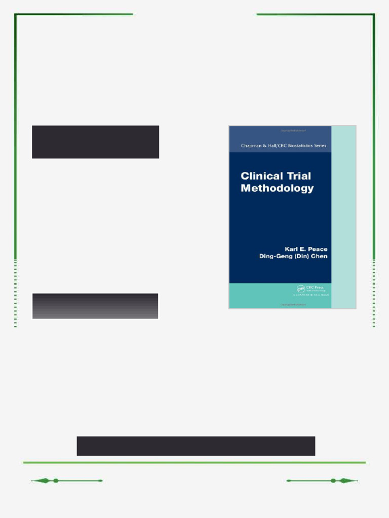Clinical Trial Methodology Chapman Hall CRC Biostatistics Series Karl E ...