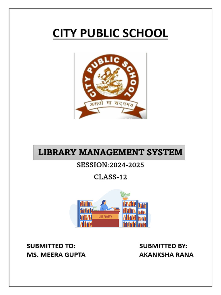 CS Project | PDF | Libraries | Databases