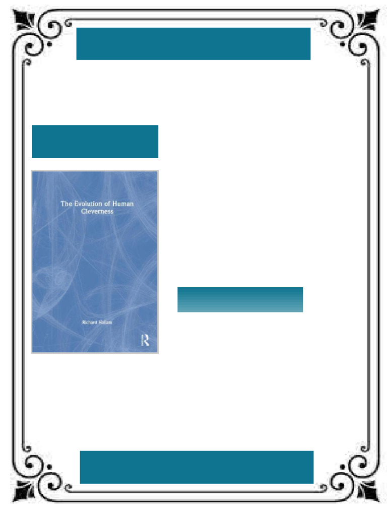The Evolution of Human Cleverness 1st Edition Richard Hallam eBook ARC ...