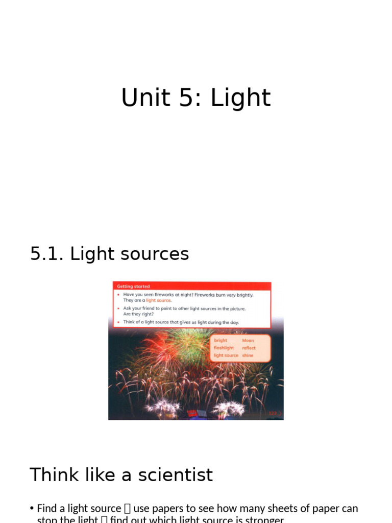 Science 2 - Unit 5 - Light | PDF