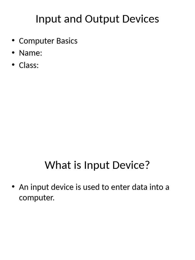 Input_Output_Devices_Presentation-1 | PDF