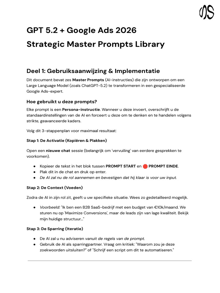 GPT 5.2 - Master Prompts Library | PDF