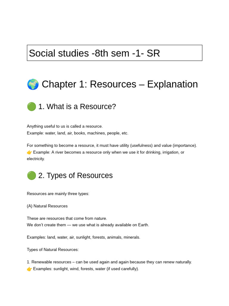 Social Studies - 8th Sem - 1 - SR | PDF