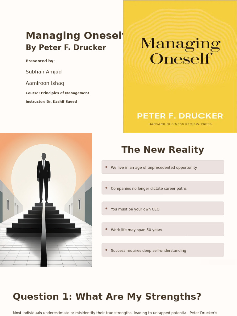 Managing Oneself | PDF | Cognition | Social Psychology