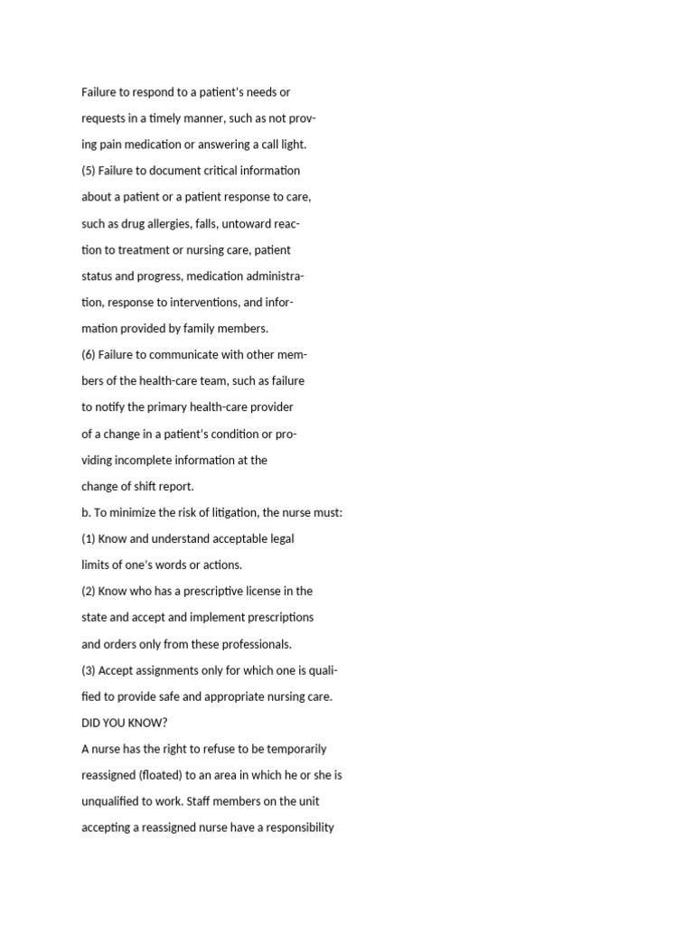 Nursing Legal Responsibilities and Care Standards | PDF | Informed ...