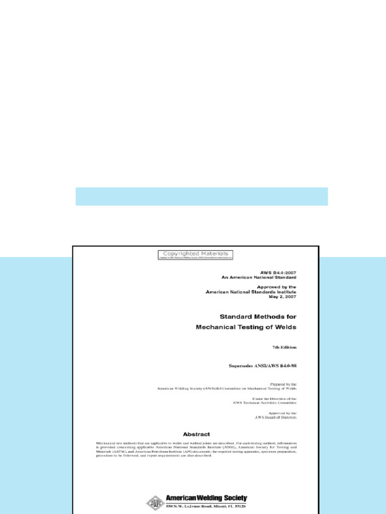 (Ebook) Standard methods for mechanical testing of welds by American ...