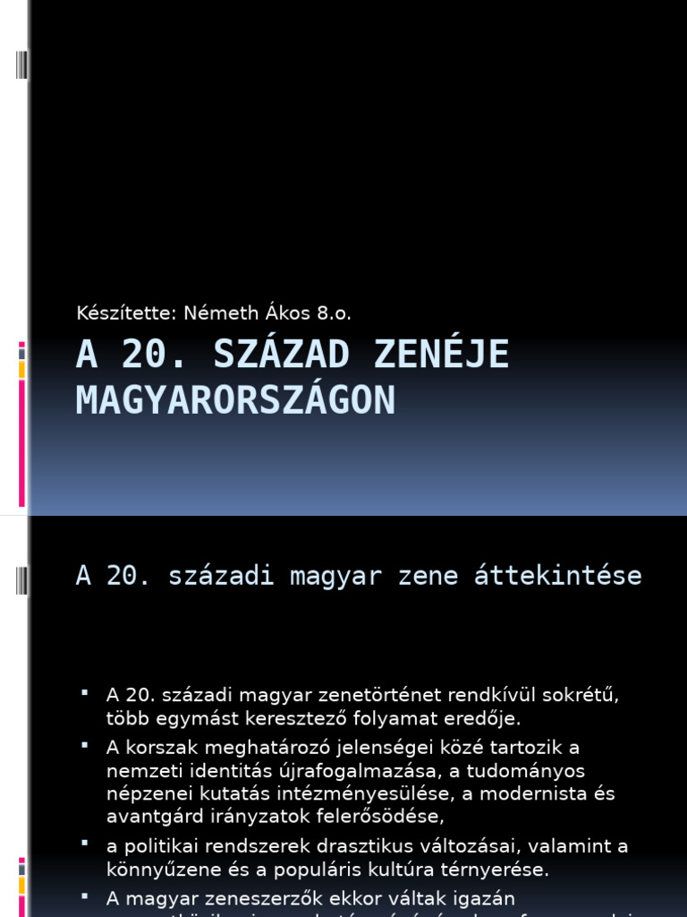20.Század Magyarországon Németh Ákos 8.o. | PDF