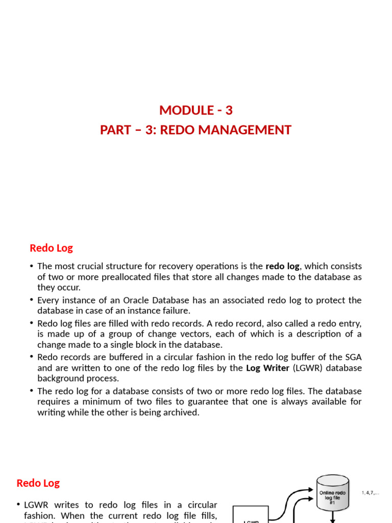 Oracle Database Redo Log Management | PDF | Computer File | Databases