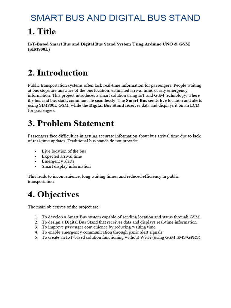 IoT Smart Bus & Digital Stand System | PDF | Internet Of Things | Bus